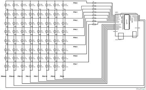 arduino 8x8 led matrix scrolling display circuit diagram
