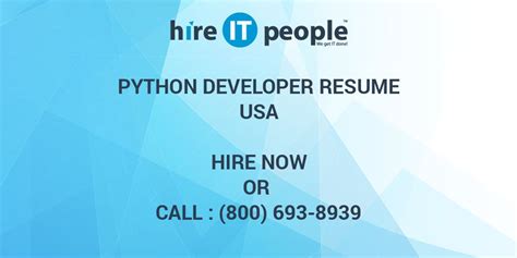 python developer resume hire it people we get it done