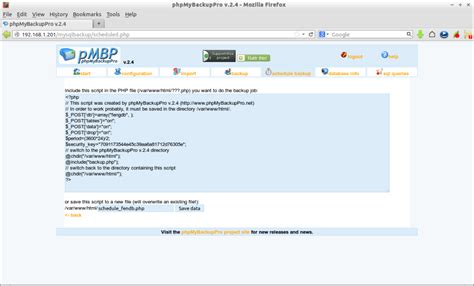 phpmybackuppro a web based backup application for mysql unixmen