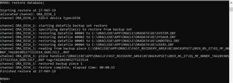 oracle isn t restoring correctly a backup unix server solutions