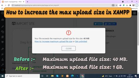 how to increase upload file size in localhost xampp images