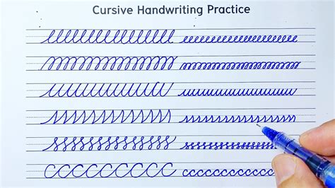 Cursive Writing Basic Strokes Practice How To Write In Cursive