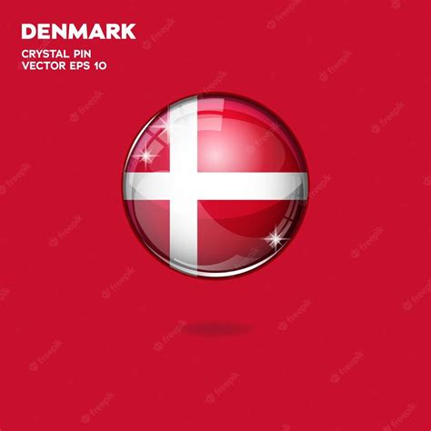 Premium Vector Denmark Flag 3d Buttons