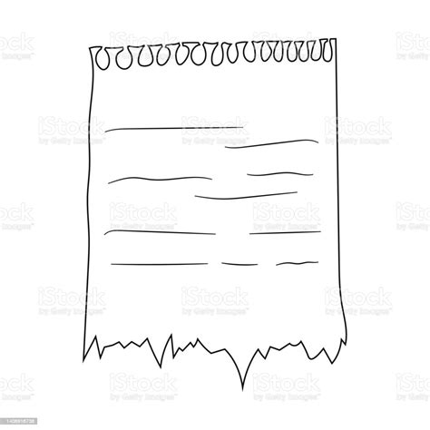 Ilustración De Una Hoja Arrancada De Un Cuaderno Pieza Blanca En Blanco