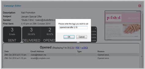 how to re tag click throughs open responses to send a new email