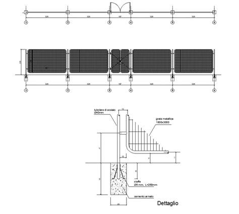 railing structure detail elevation and plan 2d view dwg file cadbull