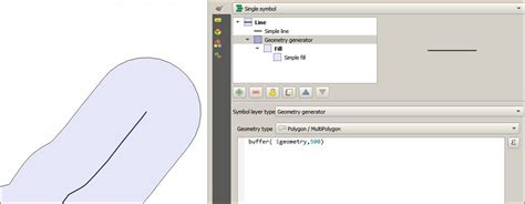 qgis cómo crear automáticamente un buffer para una línea