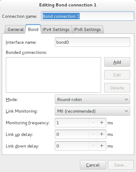 7 8 creating a bond connection using a gui red hat enterprise linux 7