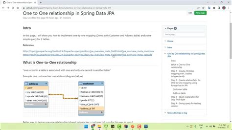 springboot jpa spring data jpa one to one relationship mapping