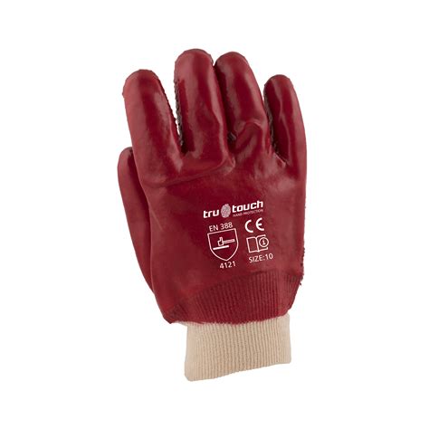 Infinity Supplies Red Pvc Heavy Duty Gloves Rough Palm Rebel Safety