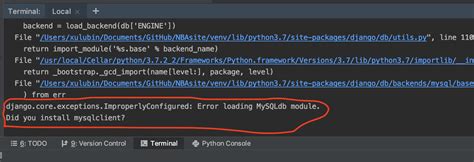 django 链接mysql数据库，报错did you install mysqlclient 简书