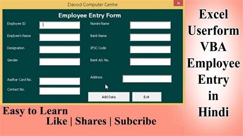 userform in excel vba youtube