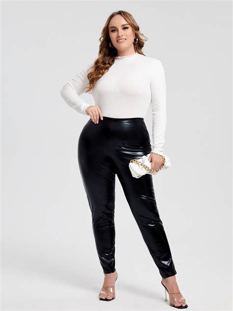 Shein Unity Plus Lettuce Trim Rib Knit Bodysuit Shein Usa