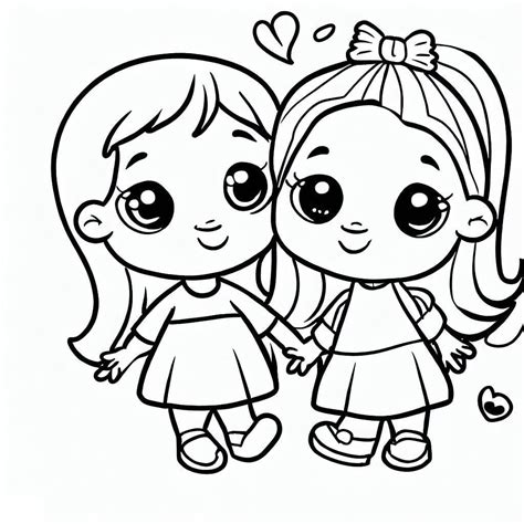 Desenhos De Melhores Amigas Para Sempre Para Colorir E Imprimir