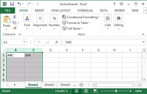 how to select column in excel