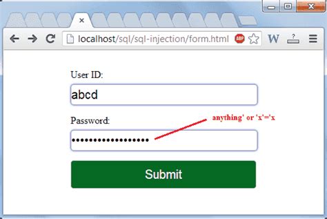 sql injection tutorial w3resource