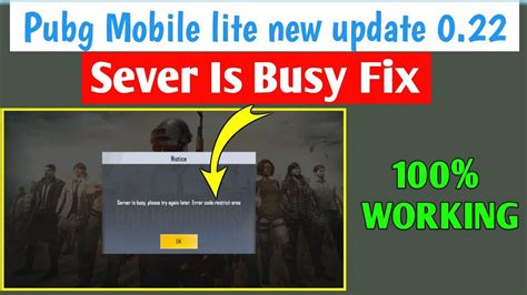 fix pubg mobile lite server is busy please try again later problem