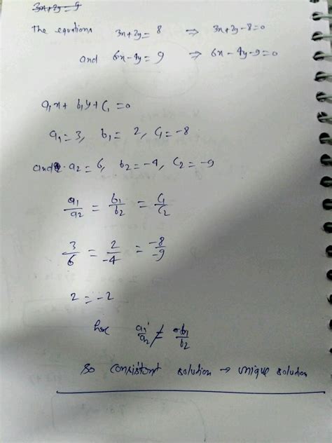 2 Find Whether The Following Pair Of Linear Equations Is Consistent Or