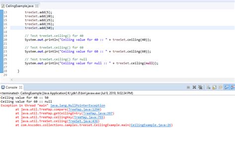 treeset ceiling method examples kscodes