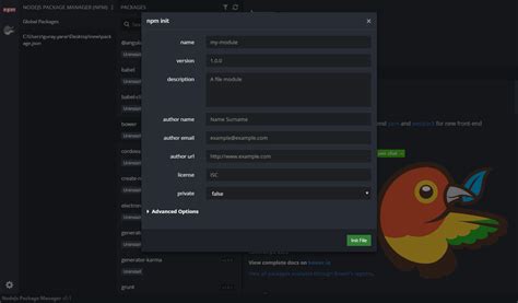 nodejs package manager apps electron