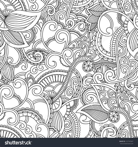 Monochrome Paisley Pattern Seamless Background Vector Illustration