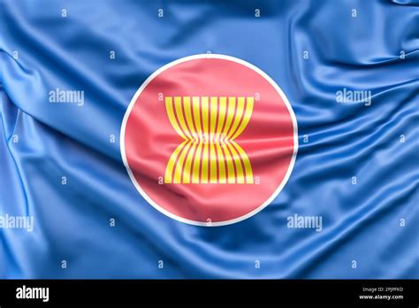 Ruffled Flag Of Association Of Southeast Asian Nations Asean 3d