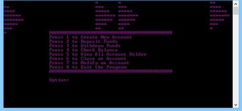 bank management system in c programming with source code images