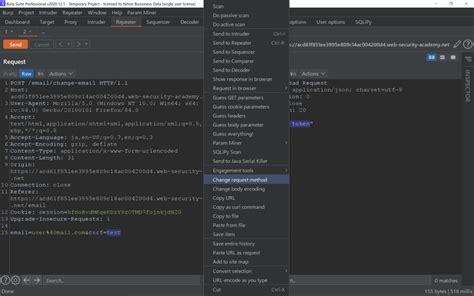 csrf where token validation depends on token being presentをやってみた