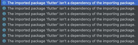 flutter error info the imported package flutter isn t a dependency