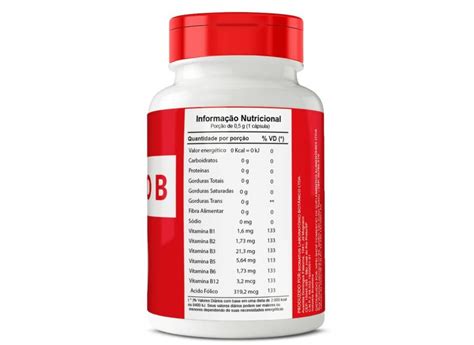 2x Vitamina Complexo B B1 B2 B3 B5 B6 B9 Ácido Fólico B12 Com O Melhor