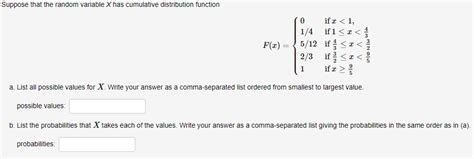solved suppose that the random variable xhas cumulative d