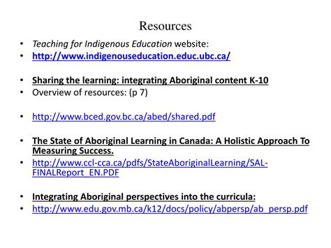Ppt Integrating Aboriginal Perspectives Into The School Curriculum