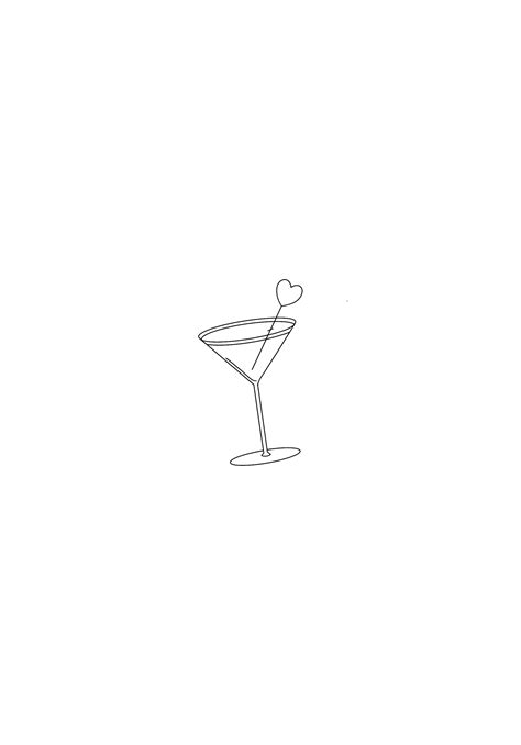 Martini With Olives Continuous One Line Drawing Vector Image On