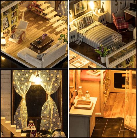 Cuteroom Diy Dolls House Kit Miniature Dolls House Kit With Furniture