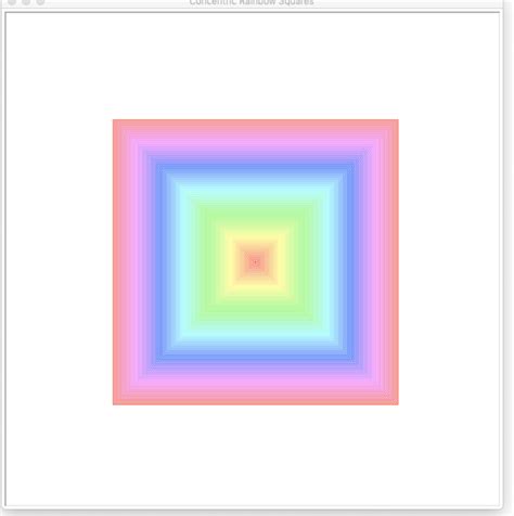 python concentric rainbow squares stack overflow