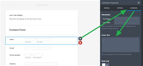 how to add an info hover tooltip for each field
