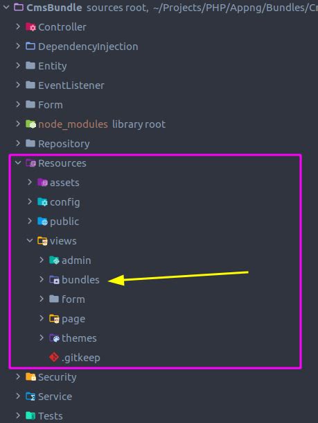 php override bundle template from another bundle in symfony 4 5