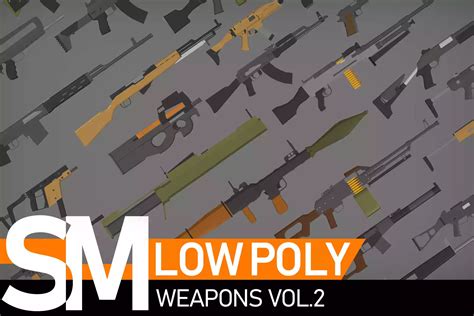 low poly weapons vol 2 uassets ru всё для unity и unreal engine