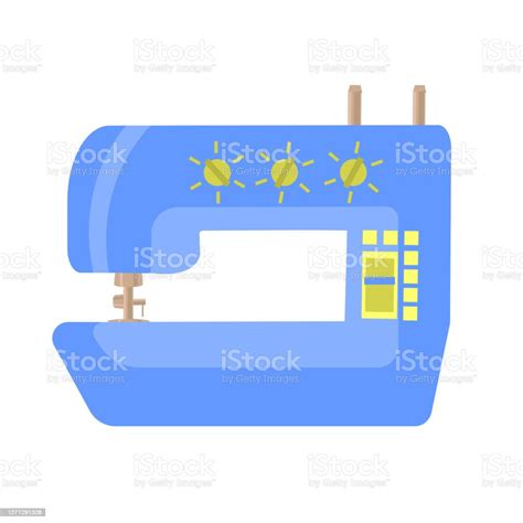 Electric Sewing Machine Isolated On A White Background Modern Cartoon