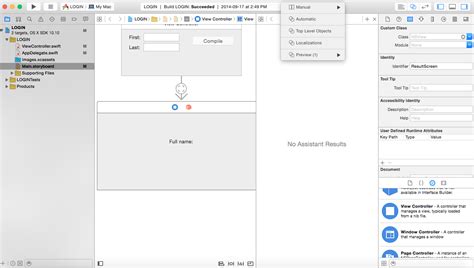 swift xcode 6 interface builder cannot link storyboard window to