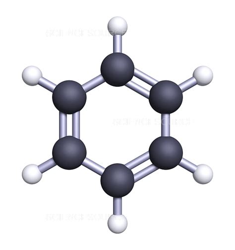 Vector Ballandstick Model Of Chemical Substance Icon Of Benzene