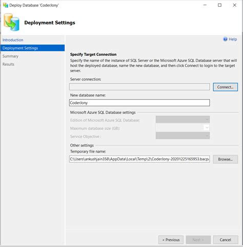 coderjony migrate local sql server database to azure sql database