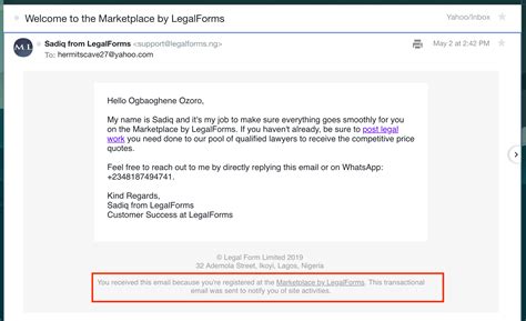 transactional email best email supportive example