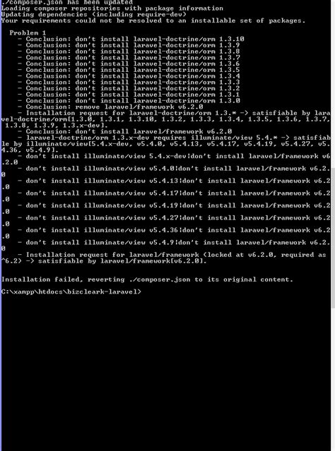 php doctrine install fails on laravel 6 stack overflow