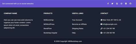 github mdbootstrap bootstrap footer the ultimate collection of
