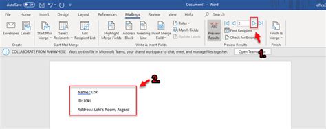 how to merge excel data into a word document using mail