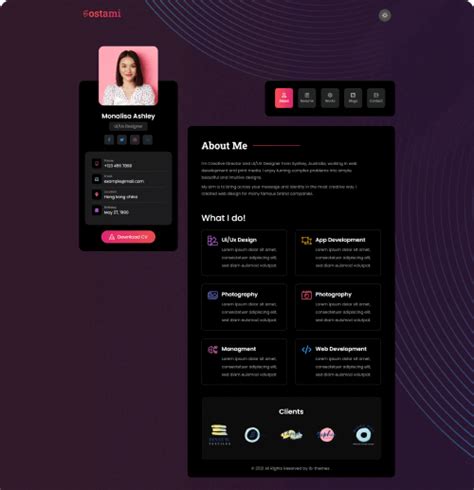 bostami tailwind personal portfolio react template