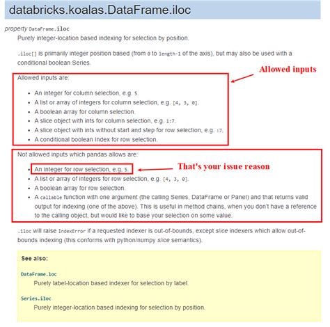 python sparkpandasnotimplementederror iloc requires