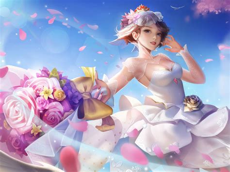 王者荣耀 小乔 纯白花嫁 欢九月画画 站酷zcool