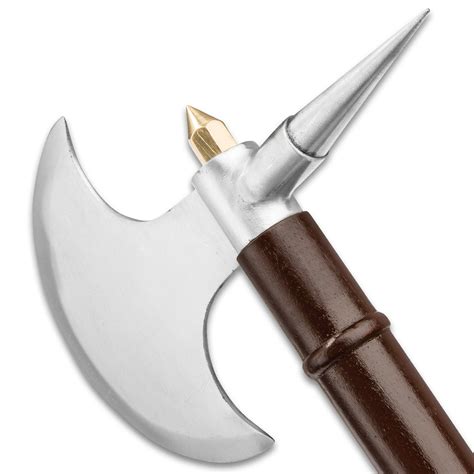 roman hardwood handle spiked battle axe knives and swords at